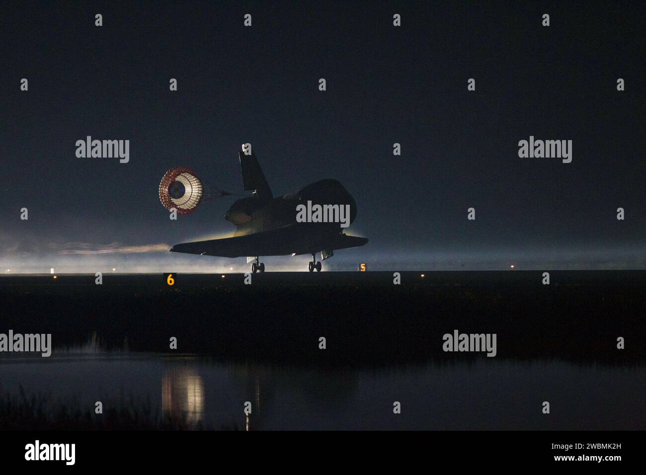 STS135-S-253 (21 July 2011) --- Space shuttle Atlantis' drag chute ...