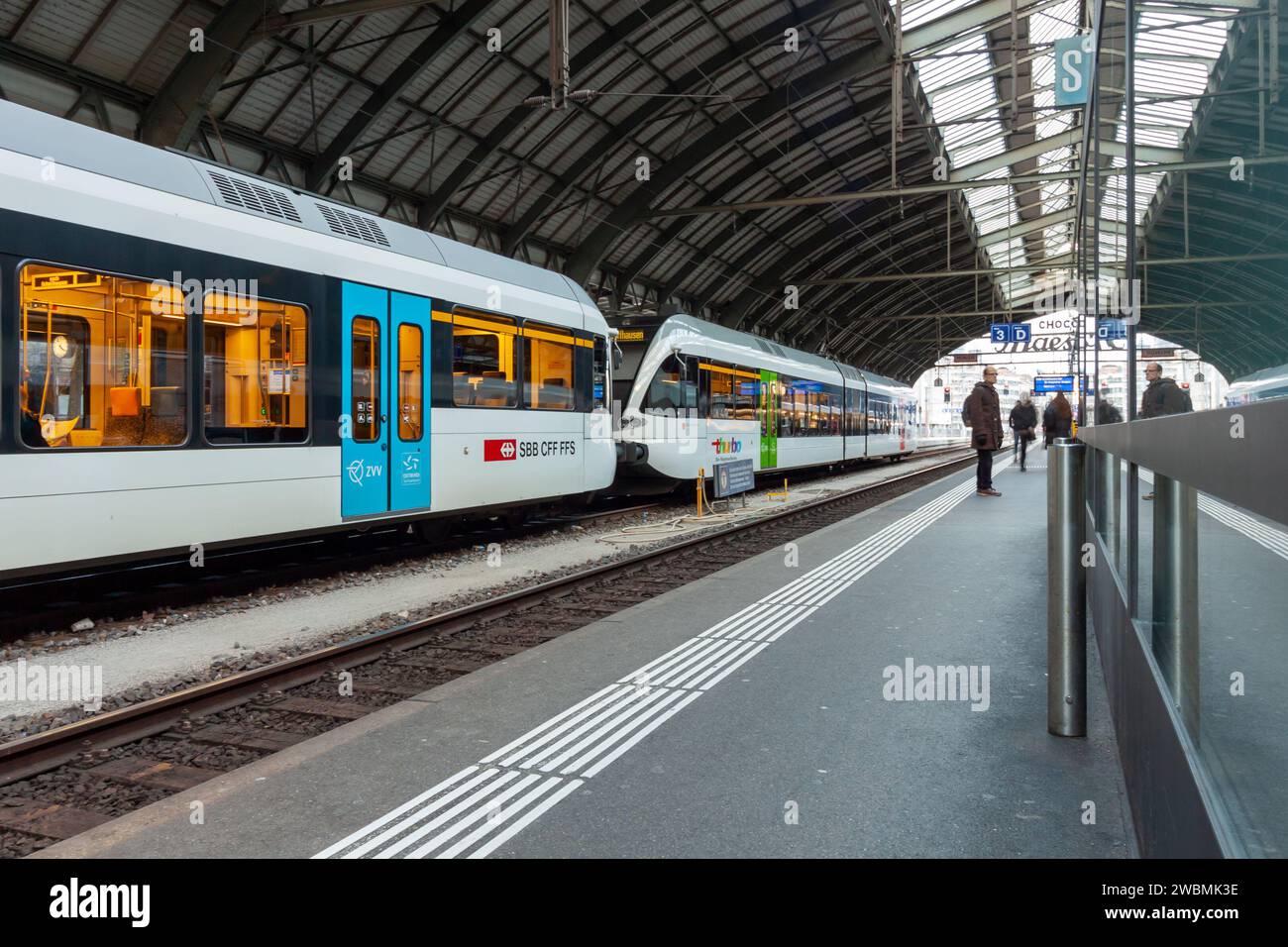 ST. GALLEN, SWITZERLAND - JANUARY 3, 2024: Swiss Federal Railways SBB ...