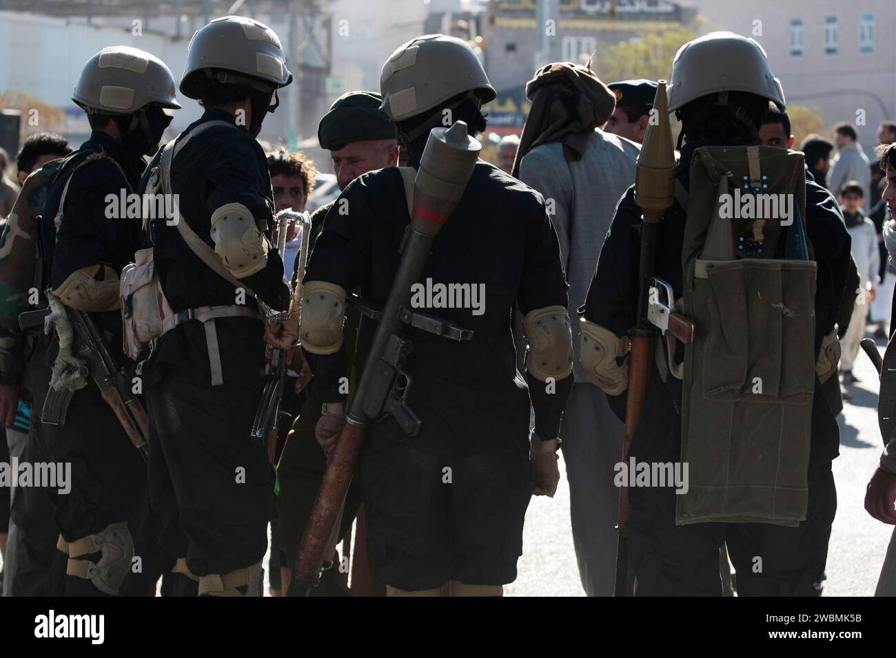 Sanaa, Sanaa, Yemen. 11th Jan, 2024. Houthi troopers stand guard during ...