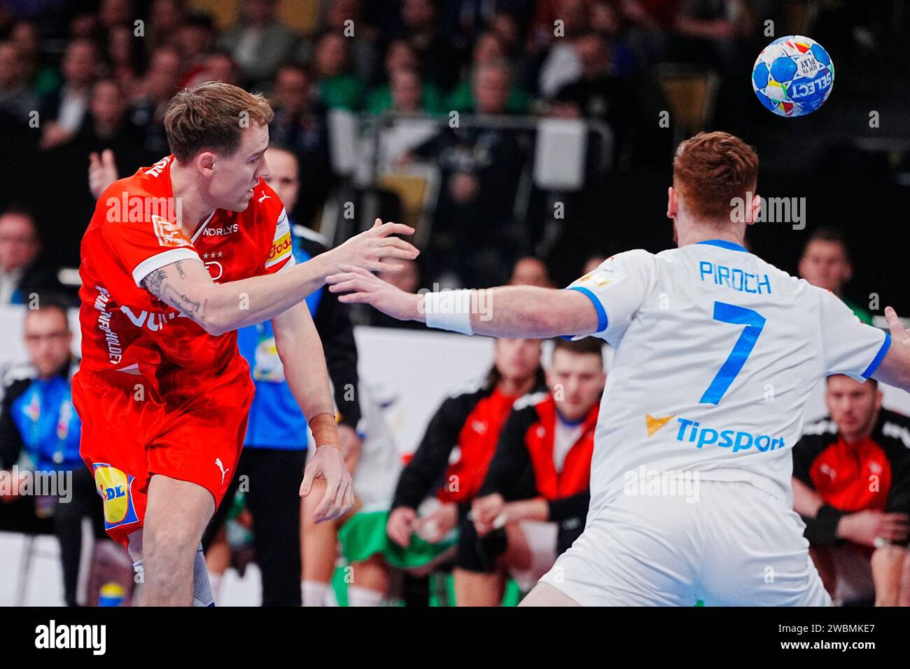 Denmarks Simon Pytlick, left, and Czech Republic's Tomas Piroch during ...