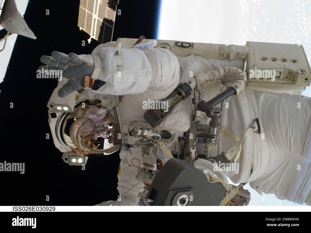 NASA astronaut Alvin Drew performs a six-hour, 34-minute extravehicular ...