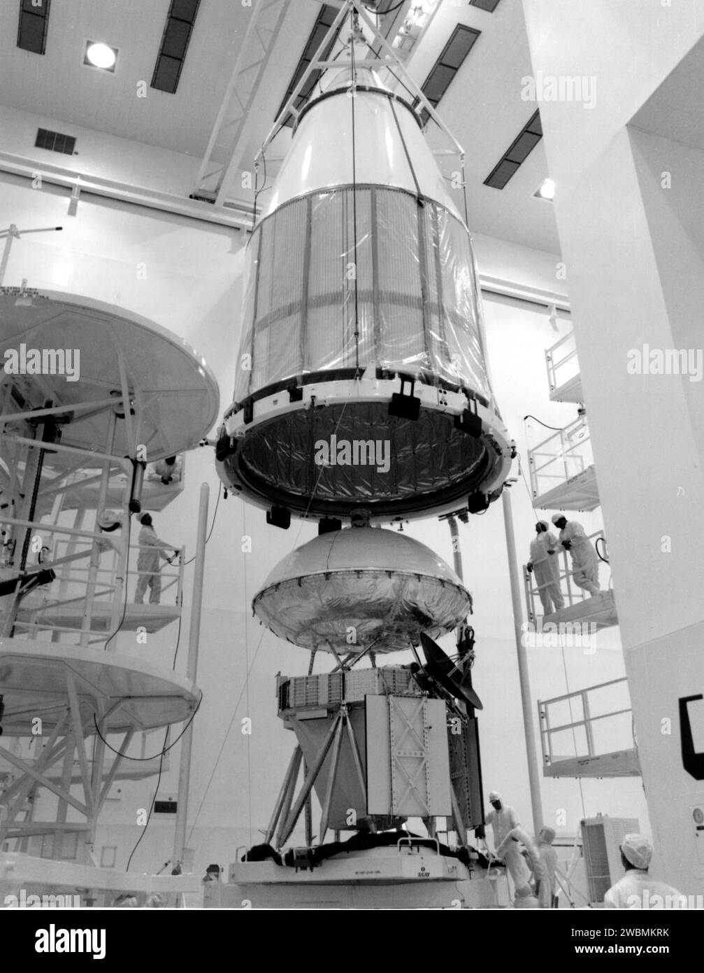 KENNEDY SPACE CENTER, FLA. -- The mated orbiter and lander for Viking A ...