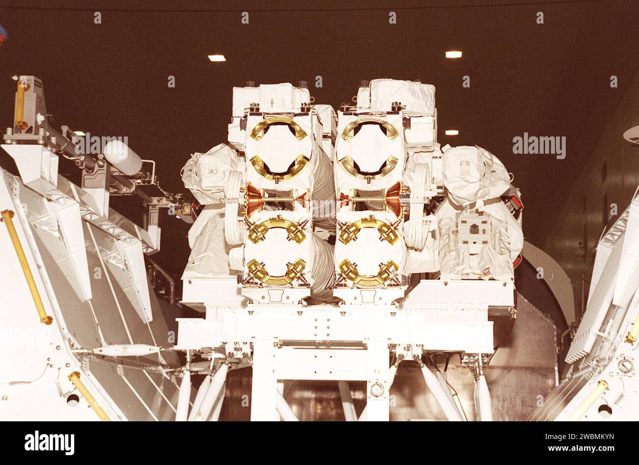 The Canadian robotic arm, SSRMS, and its pallet rest inside the payload ...