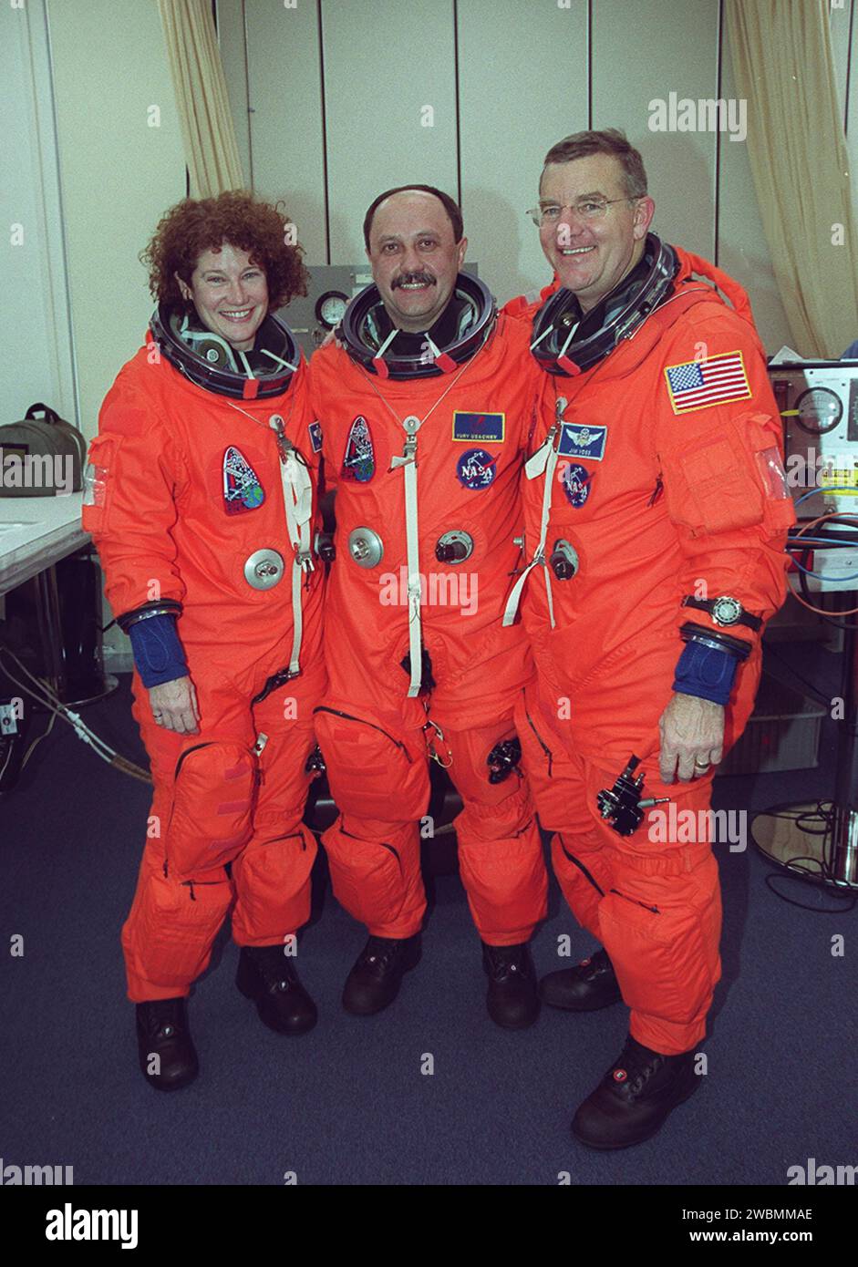 STS-102 Mission Specialists, Susan Helms, Yury Usachev and James Voss ...