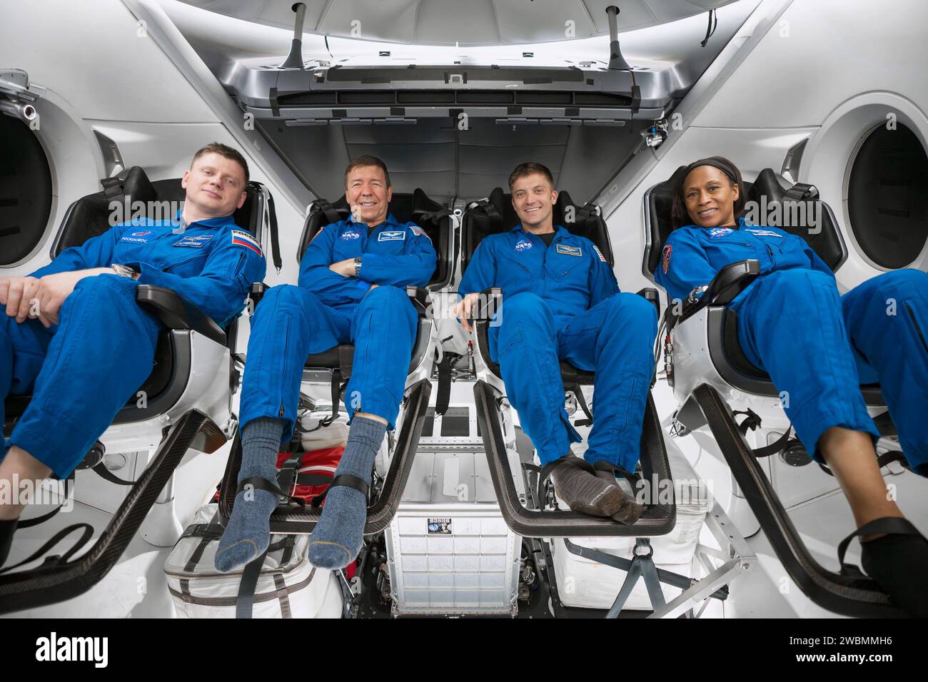 jsc2023e066245 (Oct. 15, 2023) --- The four SpaceX Crew-8 crew members (from left) Alexander ...