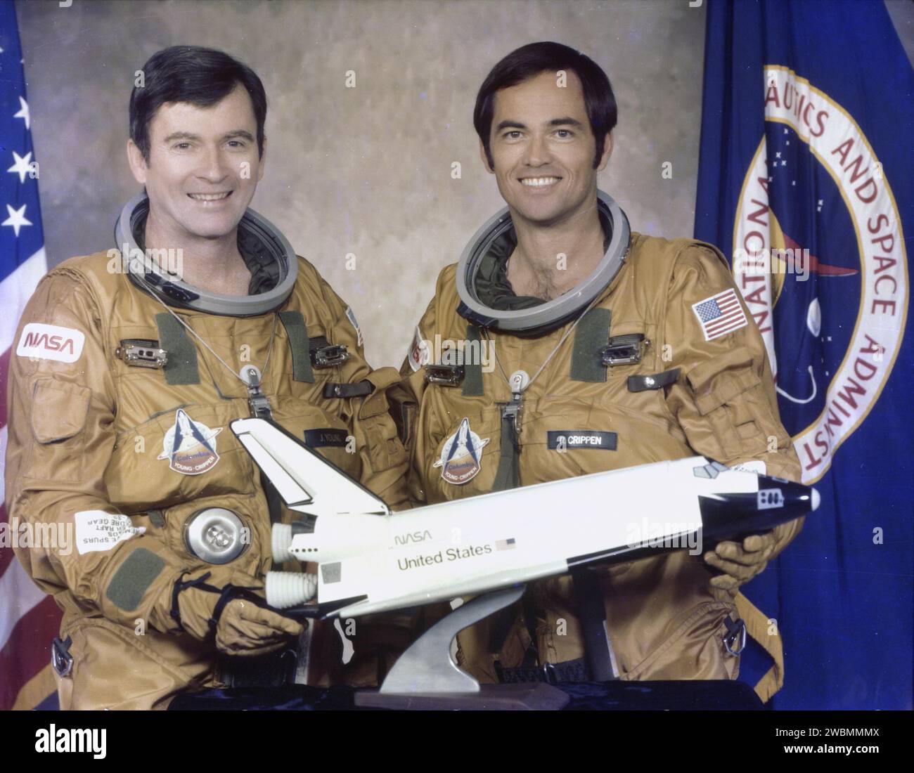 JOHNSON SPACE CENTER, HOUSTON, TX. - STS-1 Official Crew Portrait - Astronauts John W. Young ...