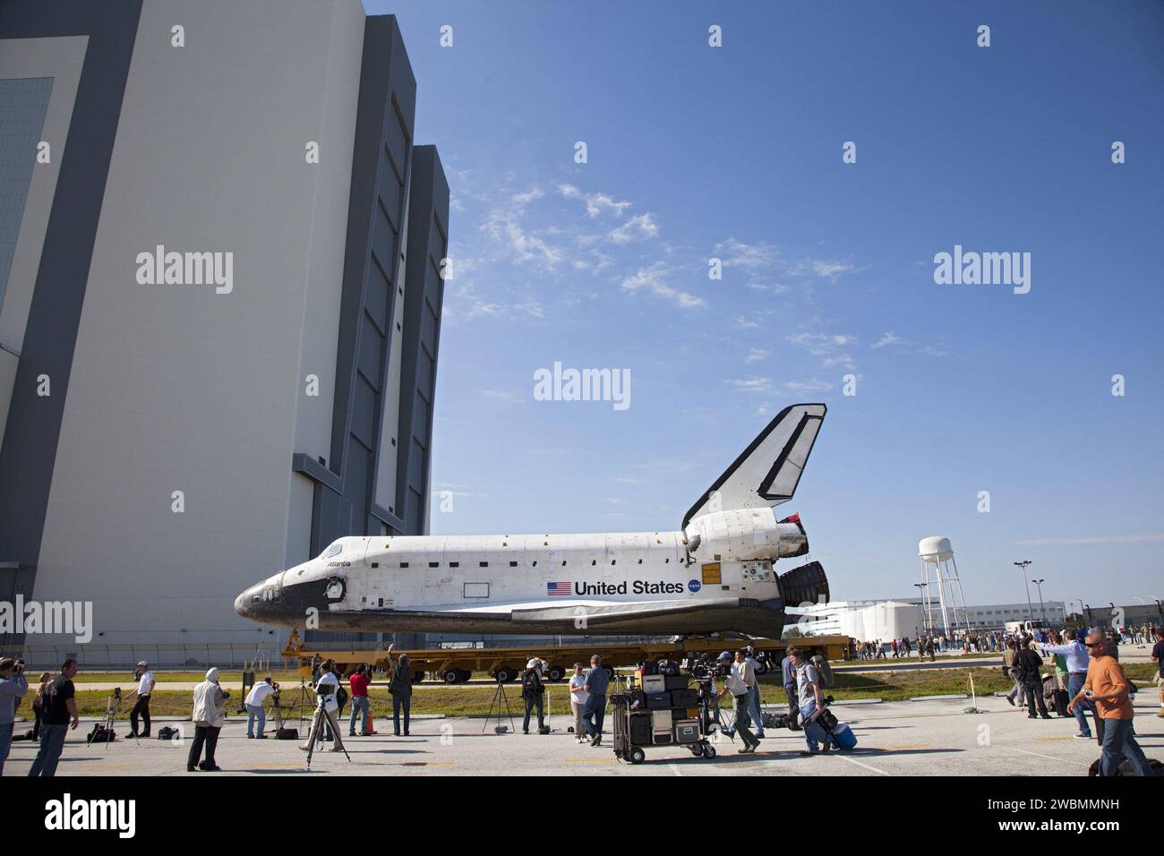 CAPE CANAVERAL, Fla. -- Shuttle Atlantis is parked in front of the ...