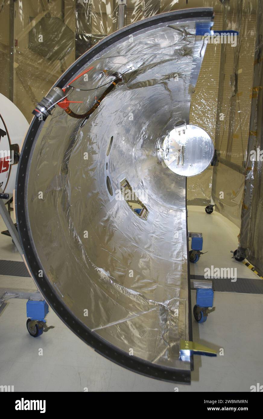 VANDENBERG AFB, Calif. – Half of the payload fairing that will protect ...