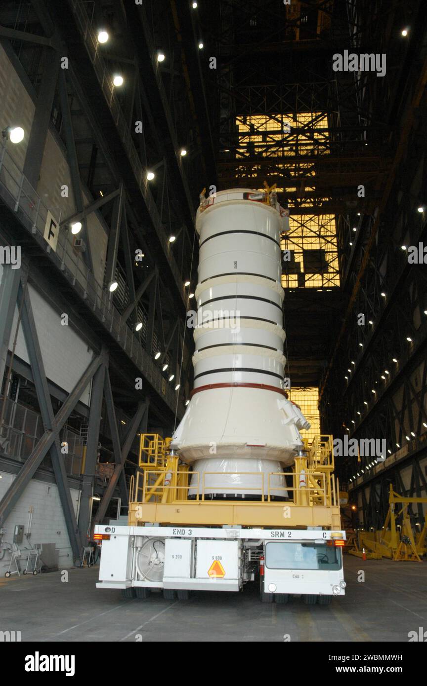 The aft skirt and lower segment of a Solid Rocket Booster for STS-114 ...