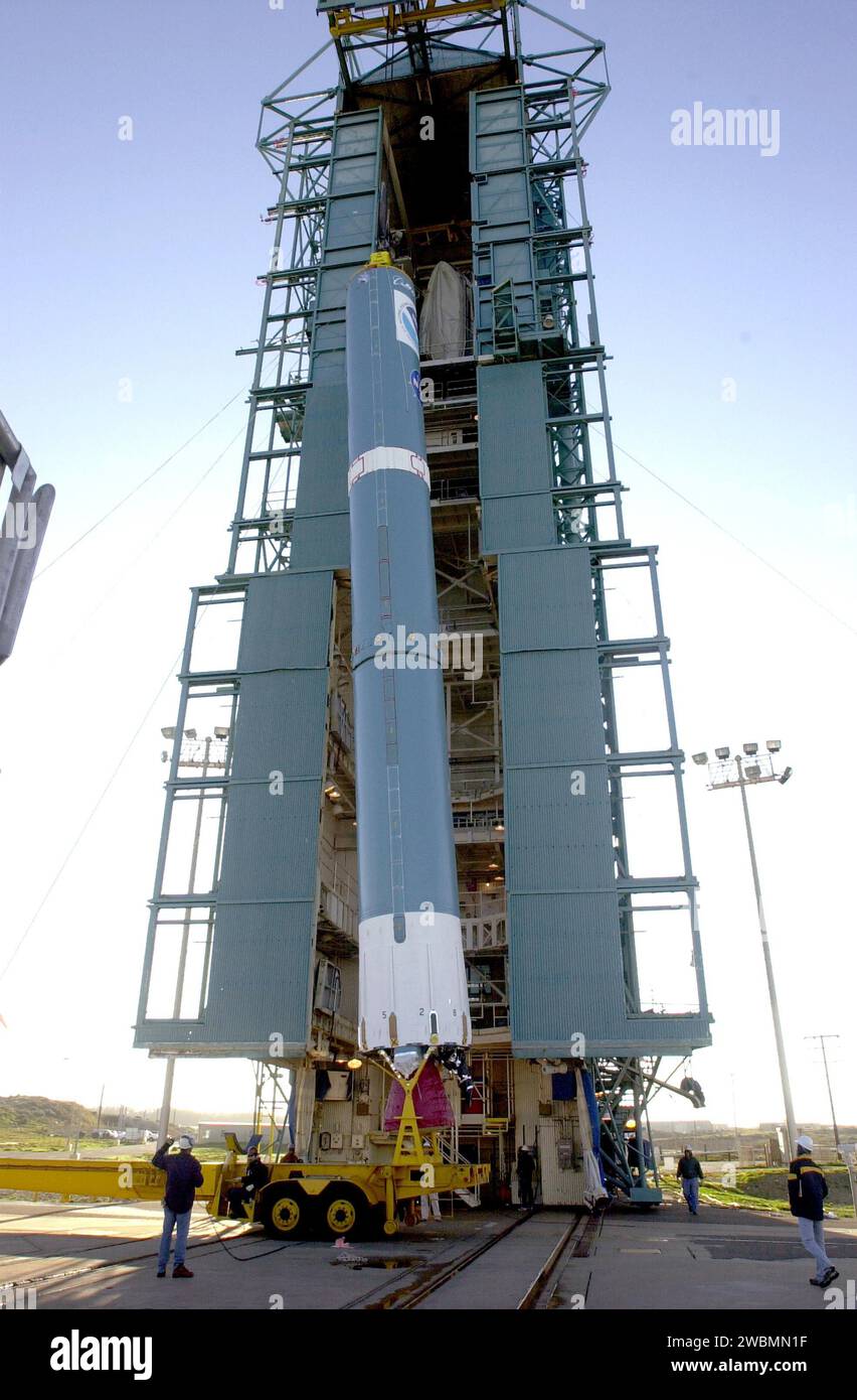 VANDENBERG AIR FORCE BASE, CALIF. - On Space Launch Complex 2 at Vandenberg Air Force Base in ...