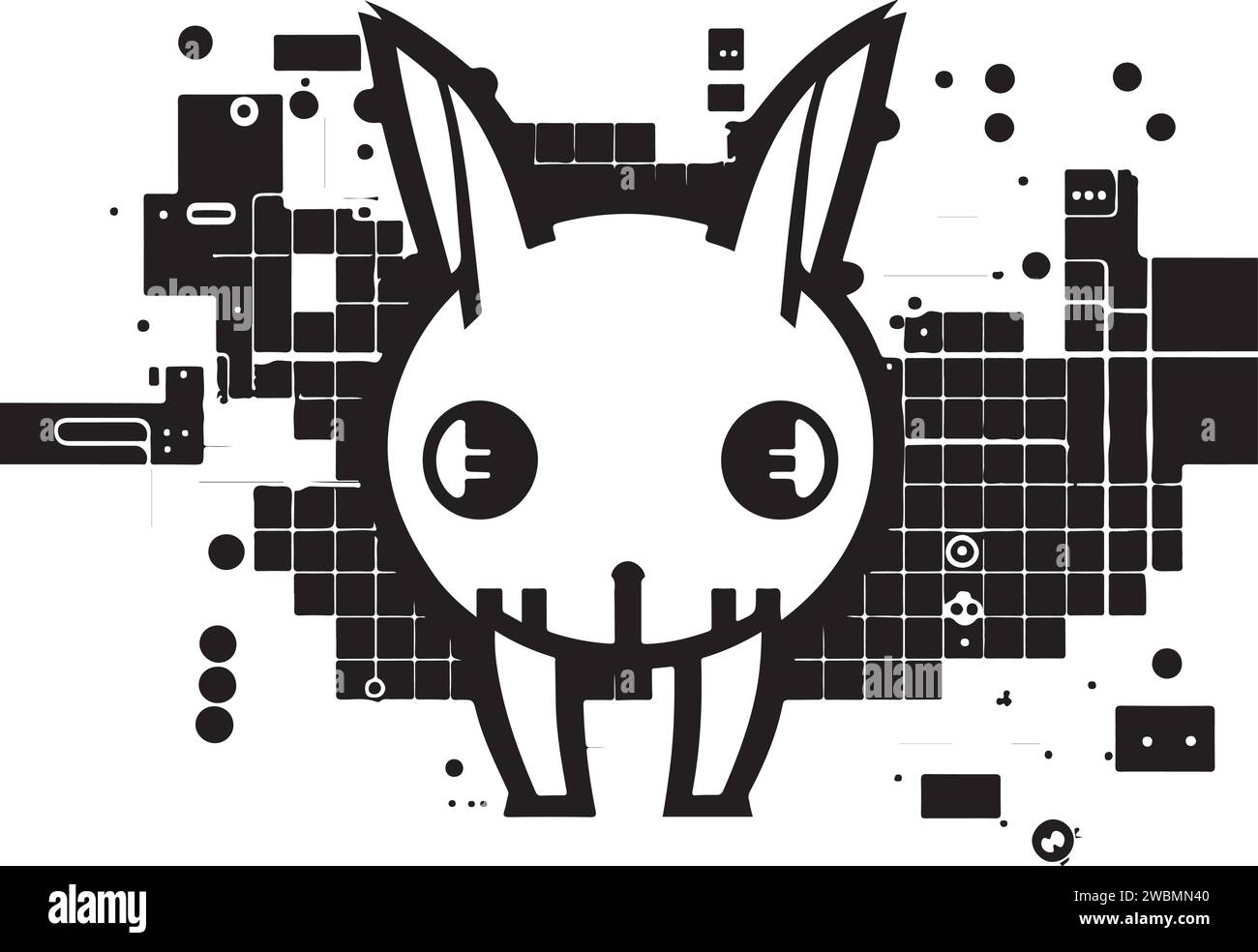 Tech rabbit vector Black and White Stock Photos & Images - Alamy