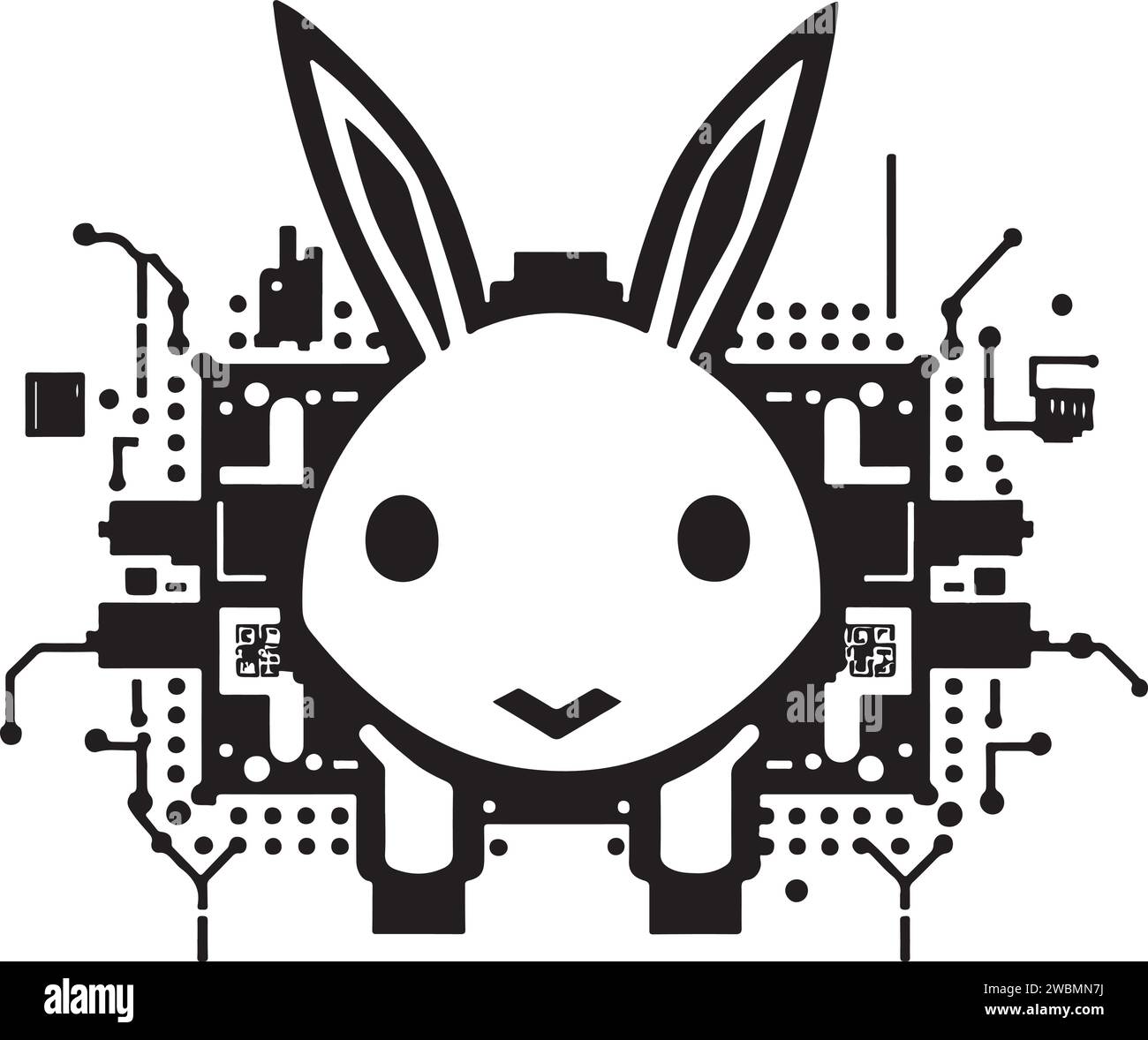 Tech rabbit vector Black and White Stock Photos & Images - Alamy