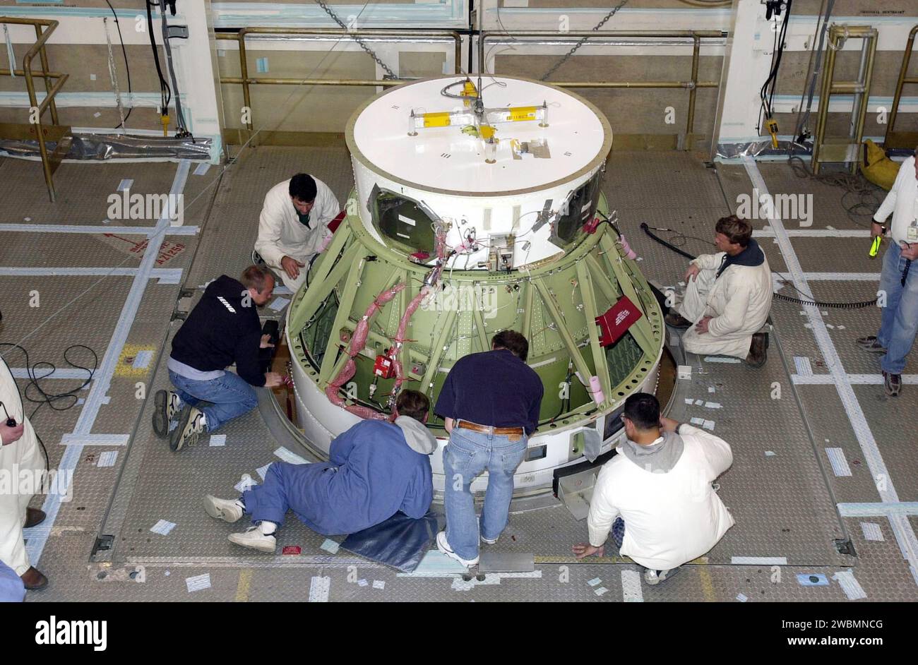 VANDENBERG AFB, CALIF. - - Inside the gantry on the SLC-2 launch pad ...