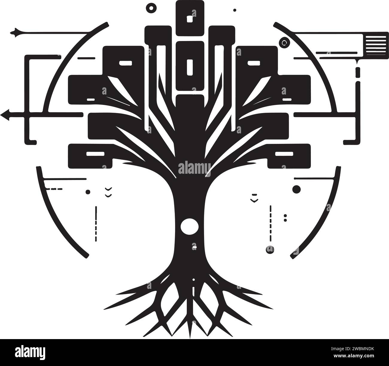 Tree connection digital Black and White Stock Photos & Images - Alamy