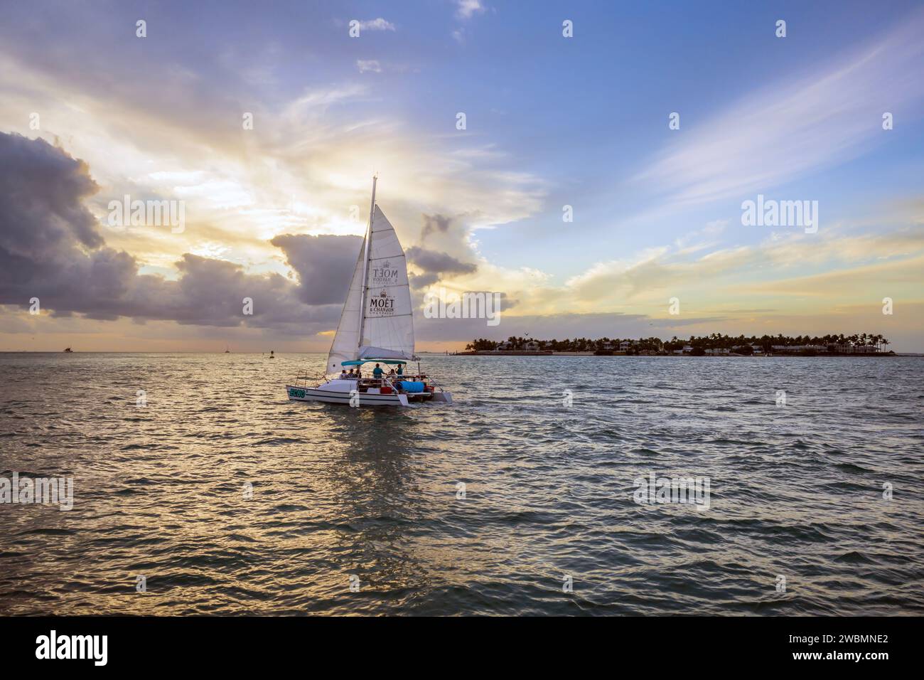 Sunset Celebration as seen from Mallory Square Key West, Florida USA ...
