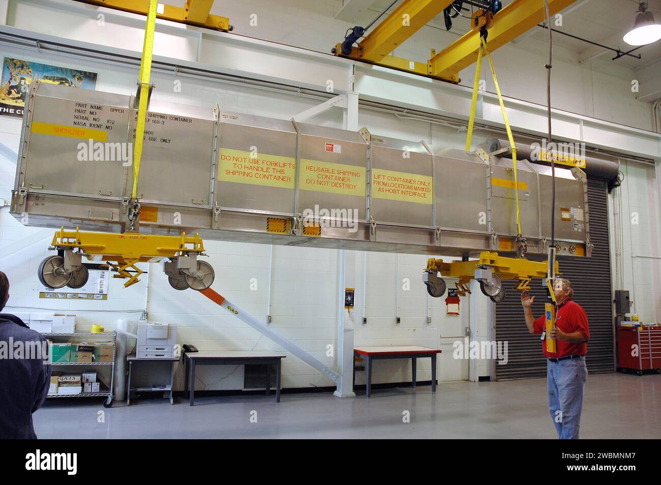 KENNEDY SPACE CENTER, FLA. - A shipping container housing part of the ...