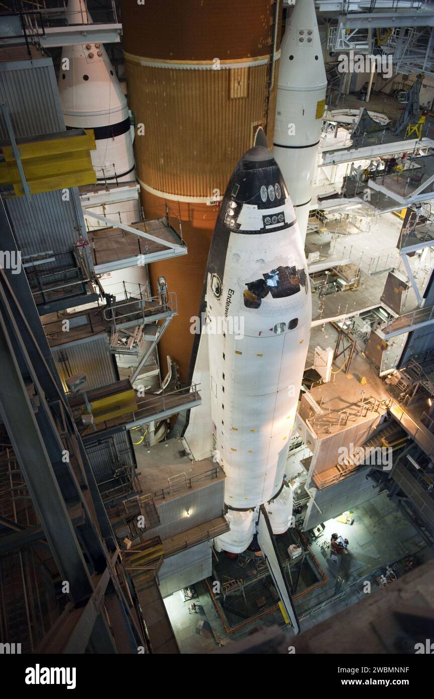 CAPE CANAVERAL, Fla. -- Space shuttle Endeavour is firmly attached to its external fuel tank and ...