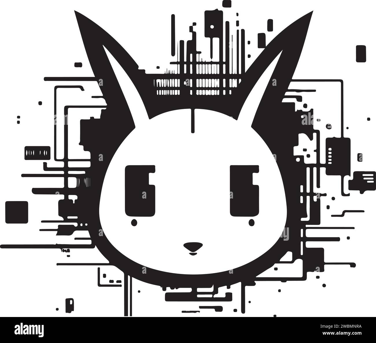 Tech rabbit vector Black and White Stock Photos & Images - Alamy
