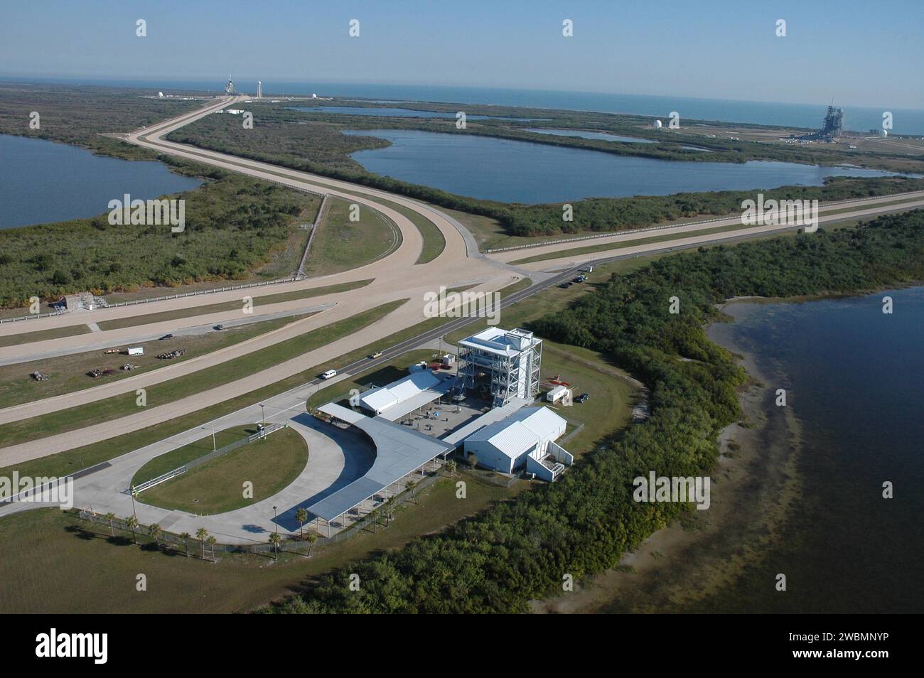 KENNEDY SPACE CENTER, FLA. - This aerial view on NASA's Kennedy Space ...