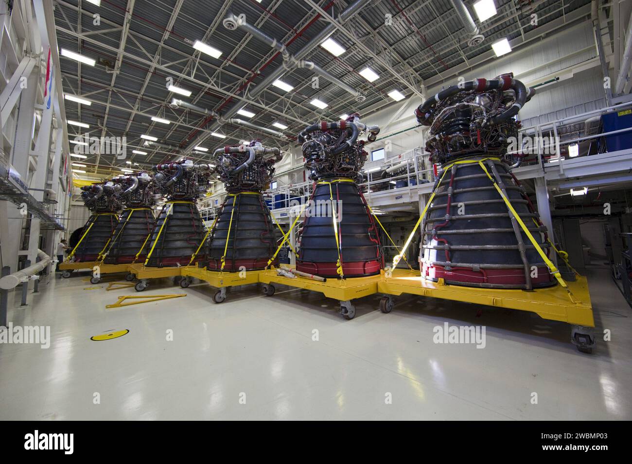 CAPE CANAVERAL, Fla. – Lined up in a row, six Pratt Whitney Rocketdyne ...