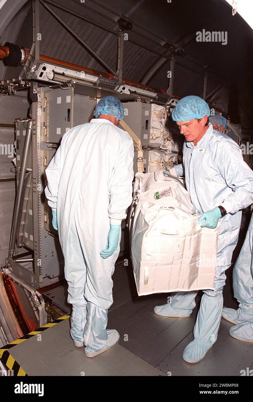 KENNEDY SPACE CENTER, FLA. -- Inside the Multi-Purpose Logistics Module ...