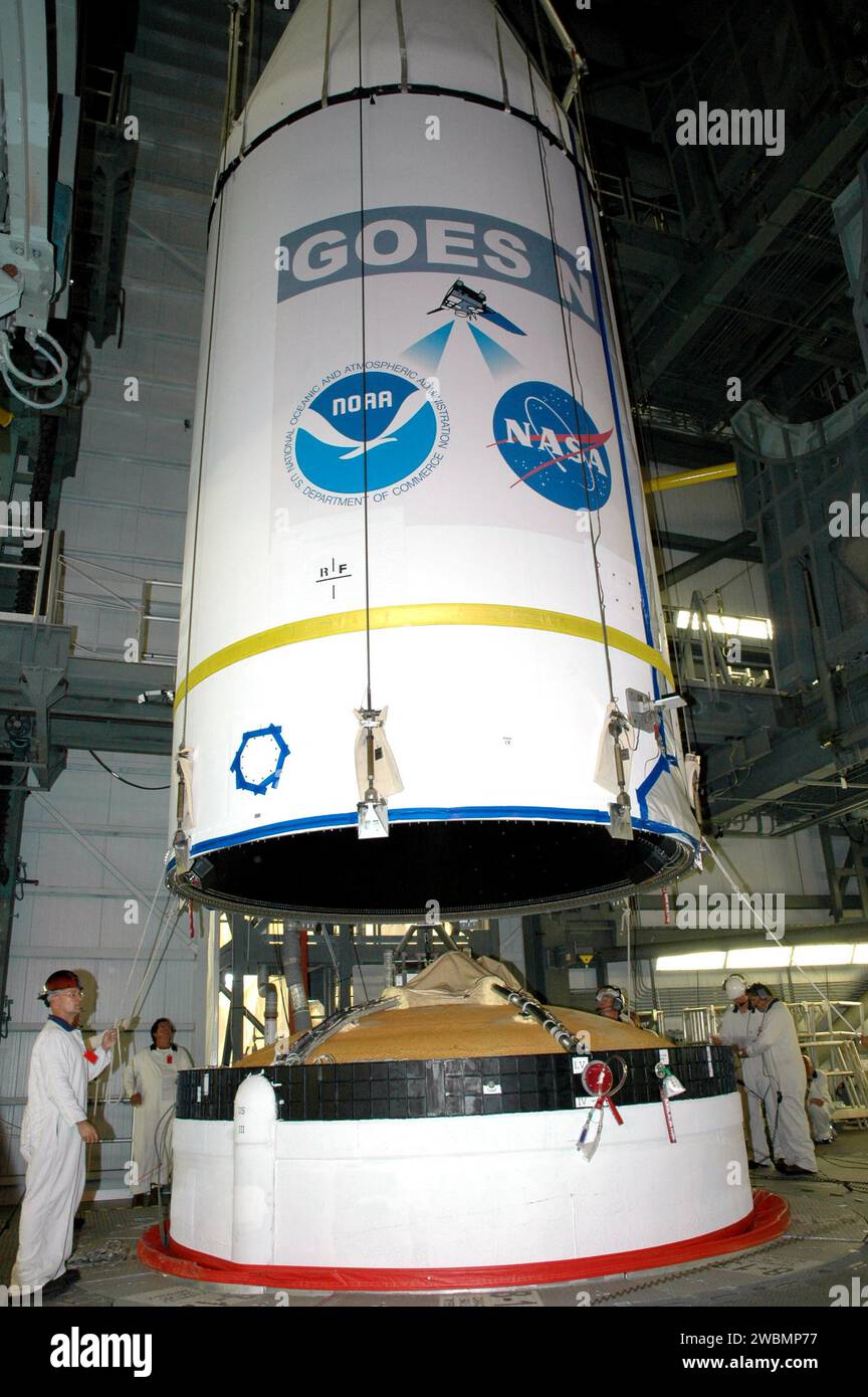 KENNEDY SPACE CENTER, FLA. - At the upper level of the launch service ...