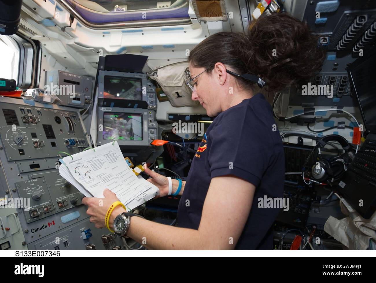 S133-E-007346 (28 Feb. 2011) --- NASA astronaut Nicole Stott, STS-133 ...