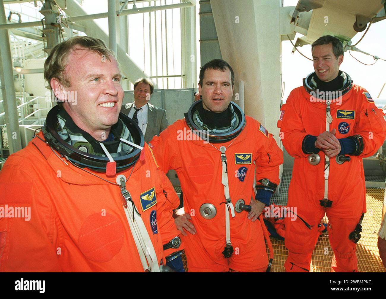 Relaxing after emergency escape training on the 195-foot level of the ...