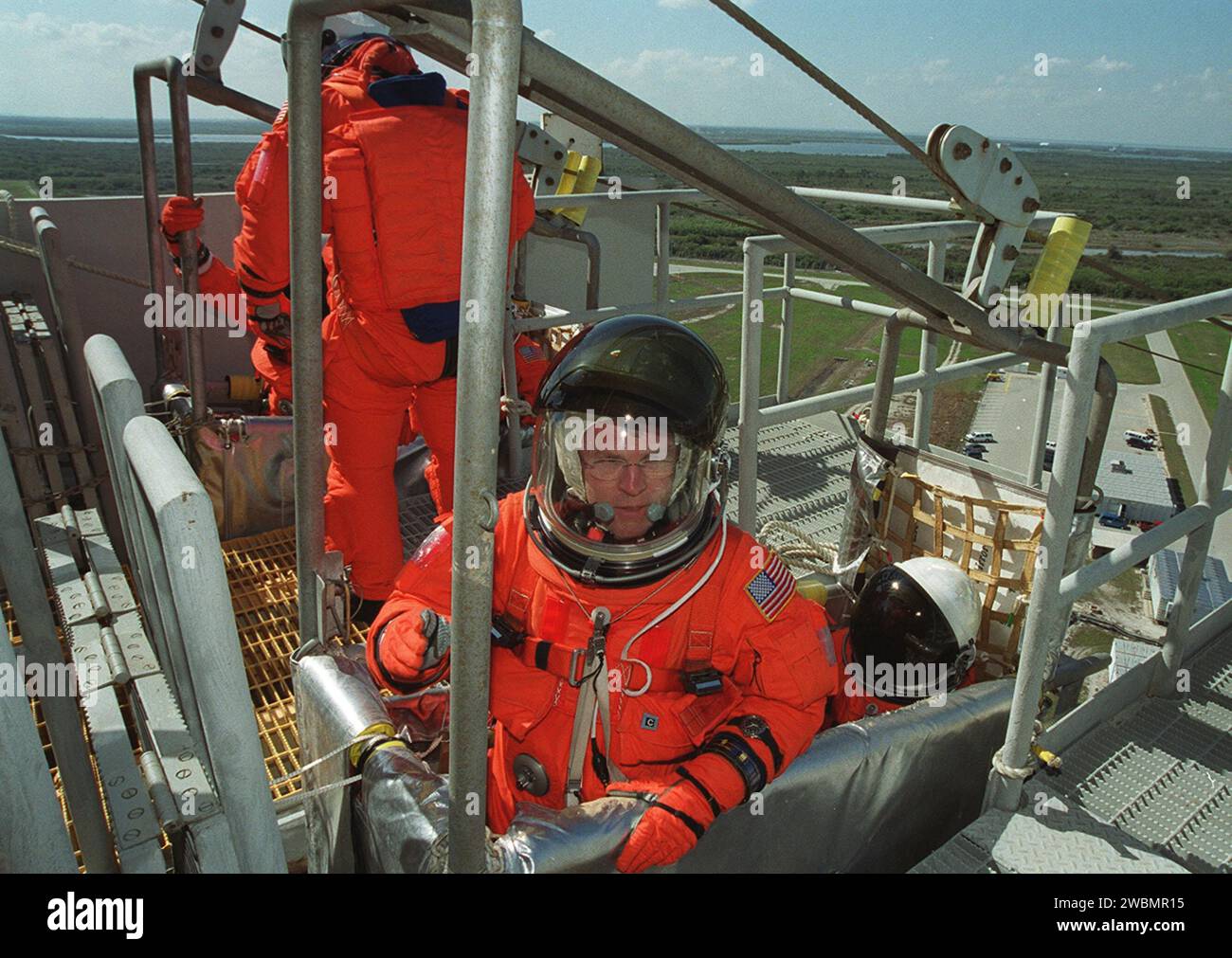 STS-102 Mission Specialists Andrew Thomas (front, left) and Paul ...