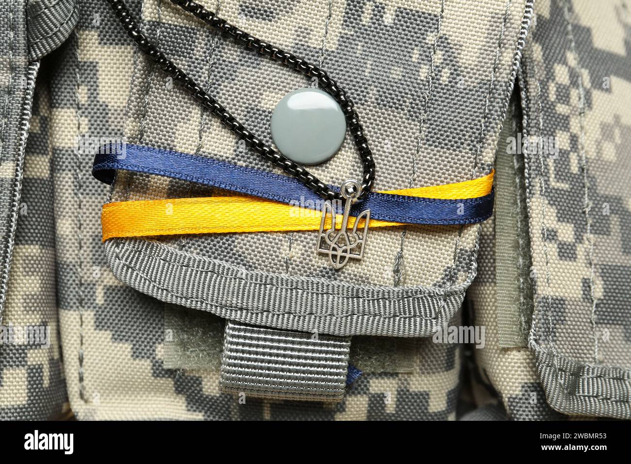 Ukrainian flag on bag hi-res stock photography and images - Alamy