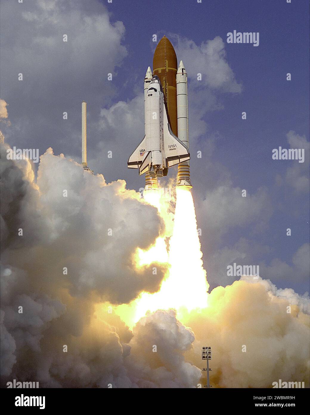 Space Shuttle Atlantis is prepared for the STS-34 mission at Kennedy ...