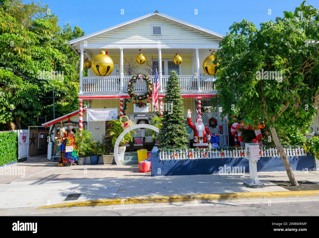 Christmas Decorated House Duval Street, Key West Florida USA Stock ...