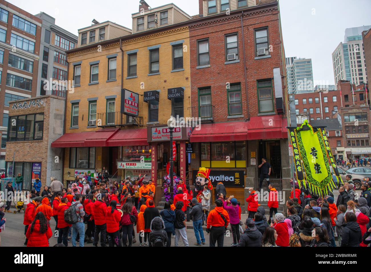 Chinatown historic street and commercial buildings in Chinese New Year ...