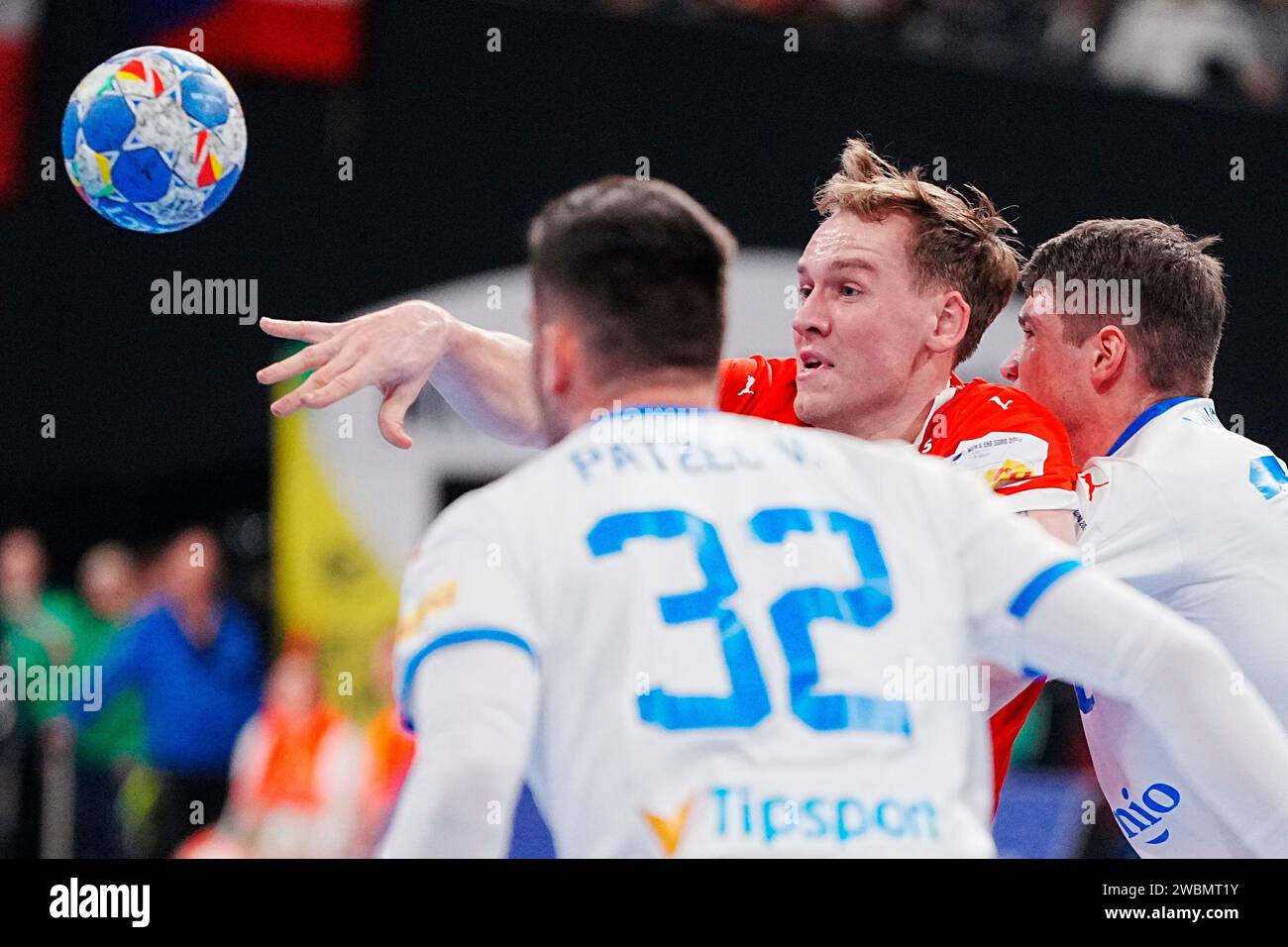 Denmarks Simon Pytlick during the mens EHF Euro 2024 match between ...