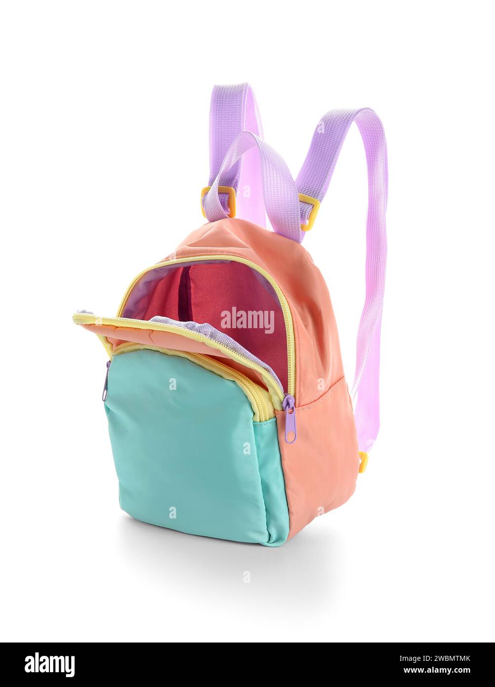Empty school backpack isolated on white background Stock Photo - Alamy