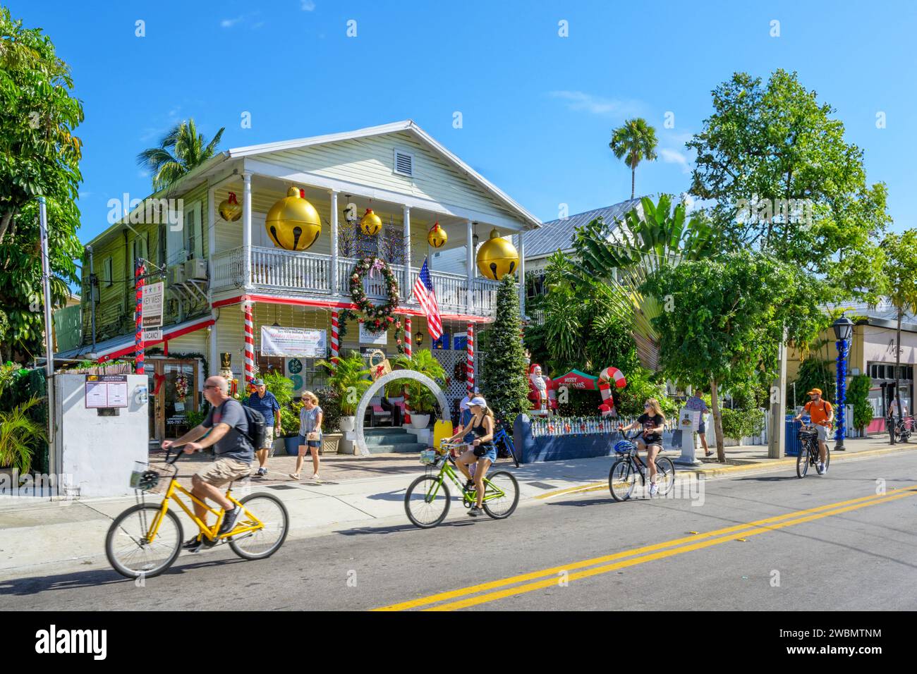 Christmas Decorated House Duval Street, Key West Florida USA Stock ...