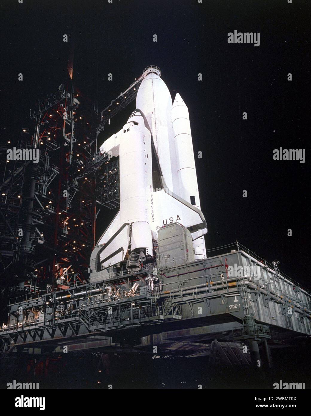 KENNEDY SPACE CENTER, FLA. - The Space Shuttle Columbia, (STS-1) stands poised for its maiden ...