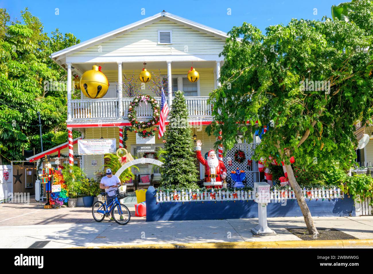 Christmas Decorated House Duval Street, Key West Florida USA Stock ...