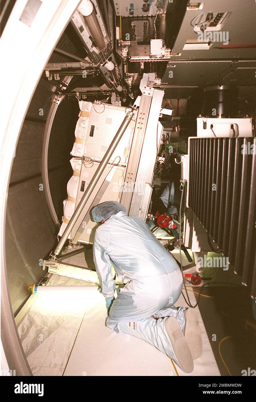 KENNEDY SPACE CENTER, FLA. -- Inside the Multi-Purpose Logistics Module ...