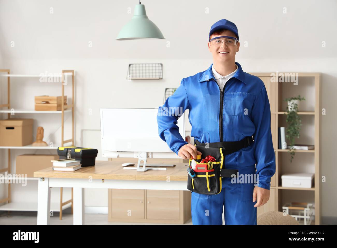 Portrait happy electrical engineer in hi-res stock photography and ...