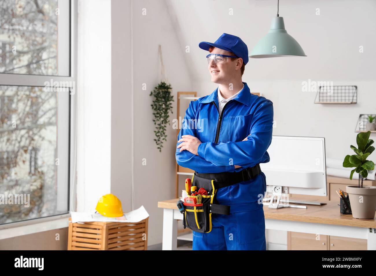 Portrait happy electrical engineer in hi-res stock photography and ...