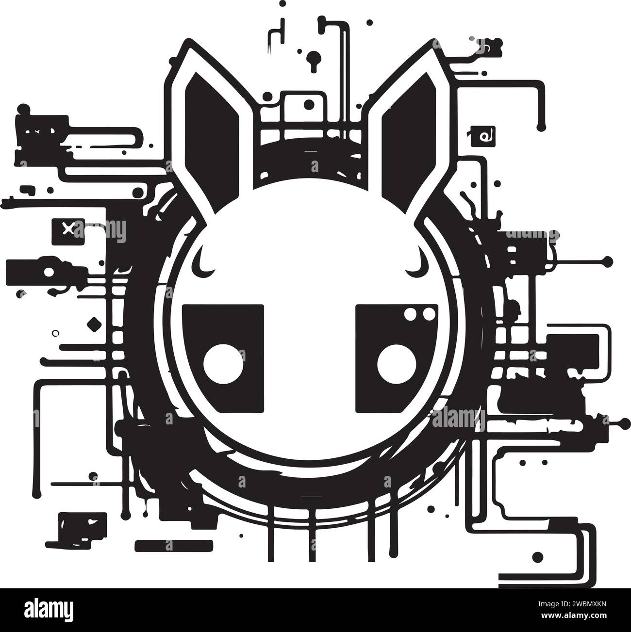 Tech rabbit vector Black and White Stock Photos & Images - Alamy
