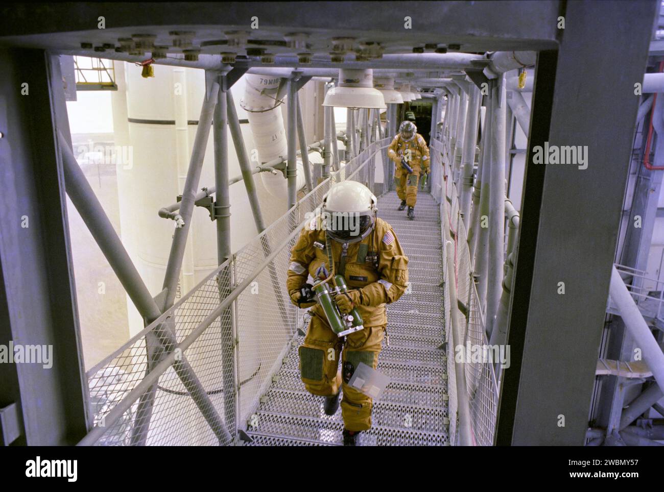 KENNEDY SPACE CENTER, FLA. - On the Fixed Service Structure on Launch ...