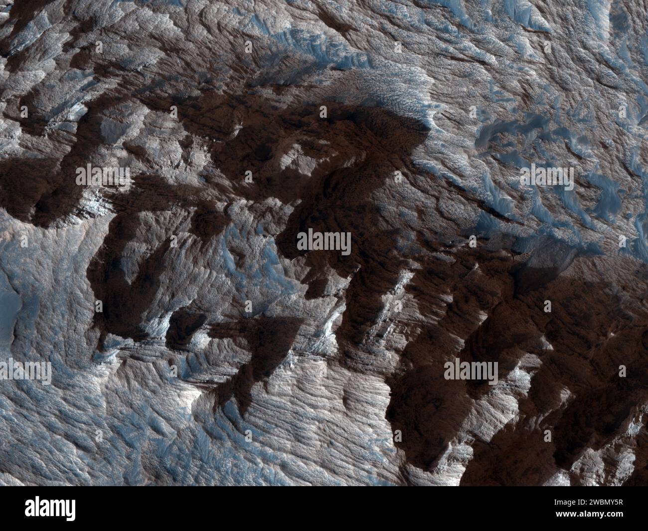 This image from NASA's Mars Reconnaissance Orbiter shows an area of ...