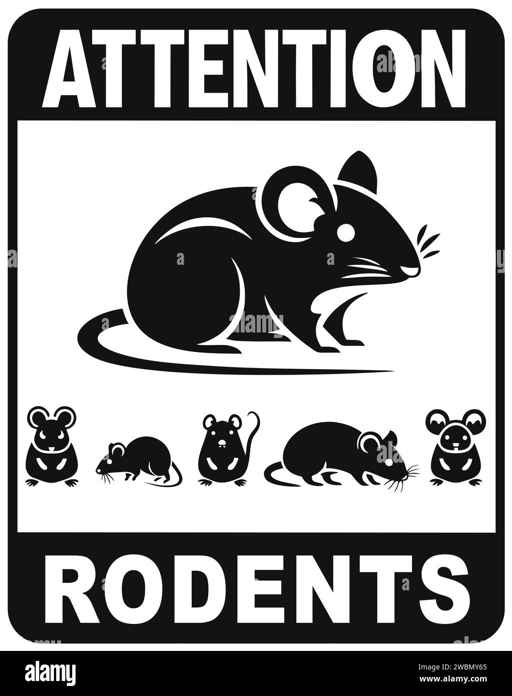 Attention, rodents. Information vector pictogram notifying people about ...