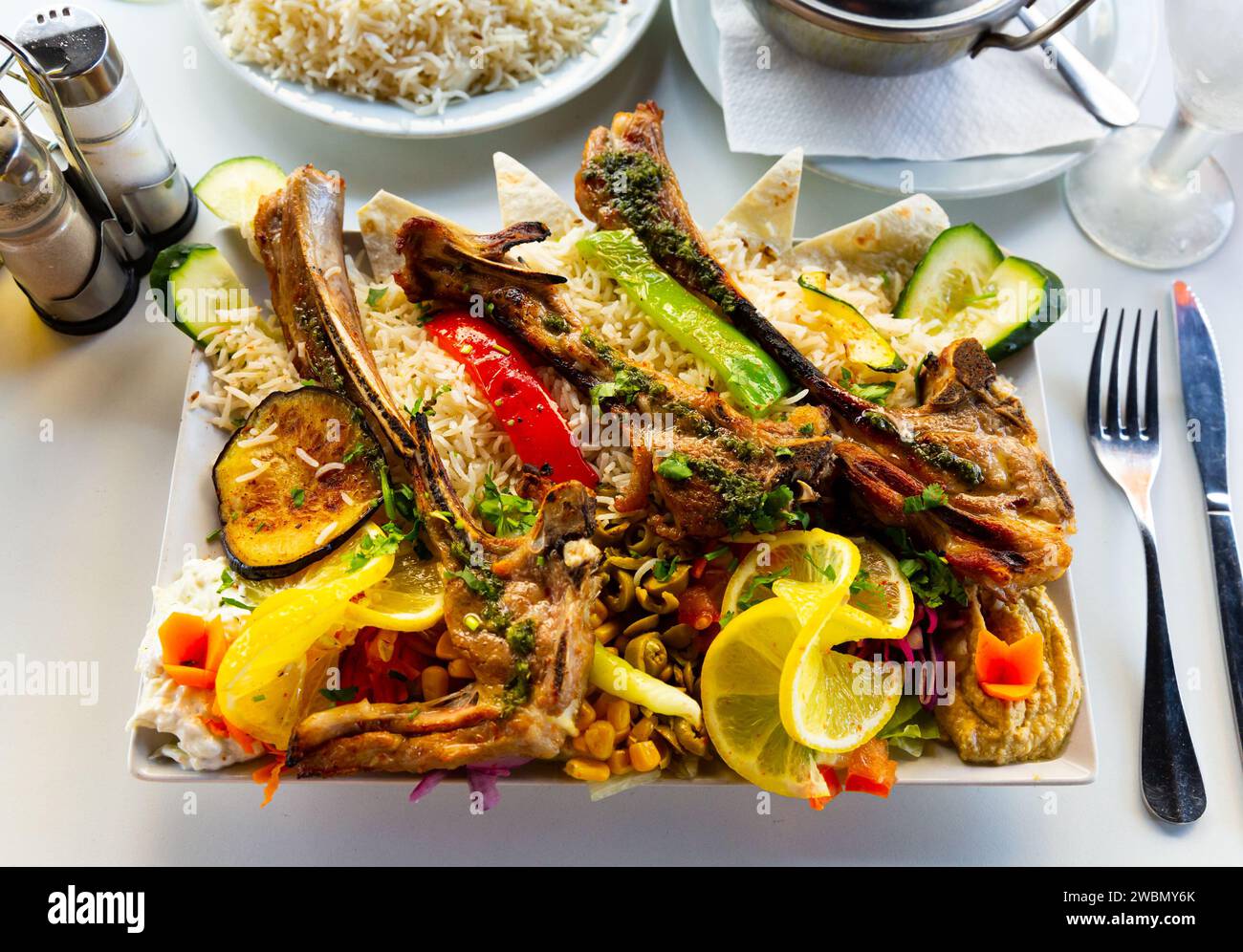 Traditional arabic basmati rice with vegetables arabic cuisine ...