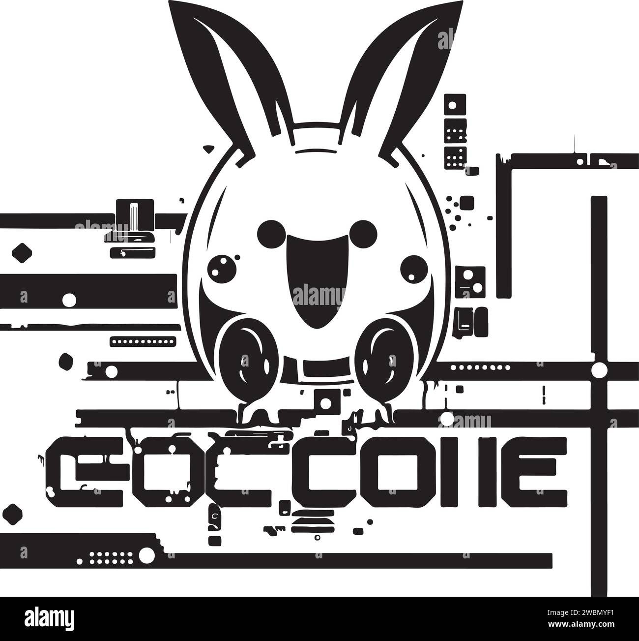 Tech rabbit vector Black and White Stock Photos & Images - Alamy