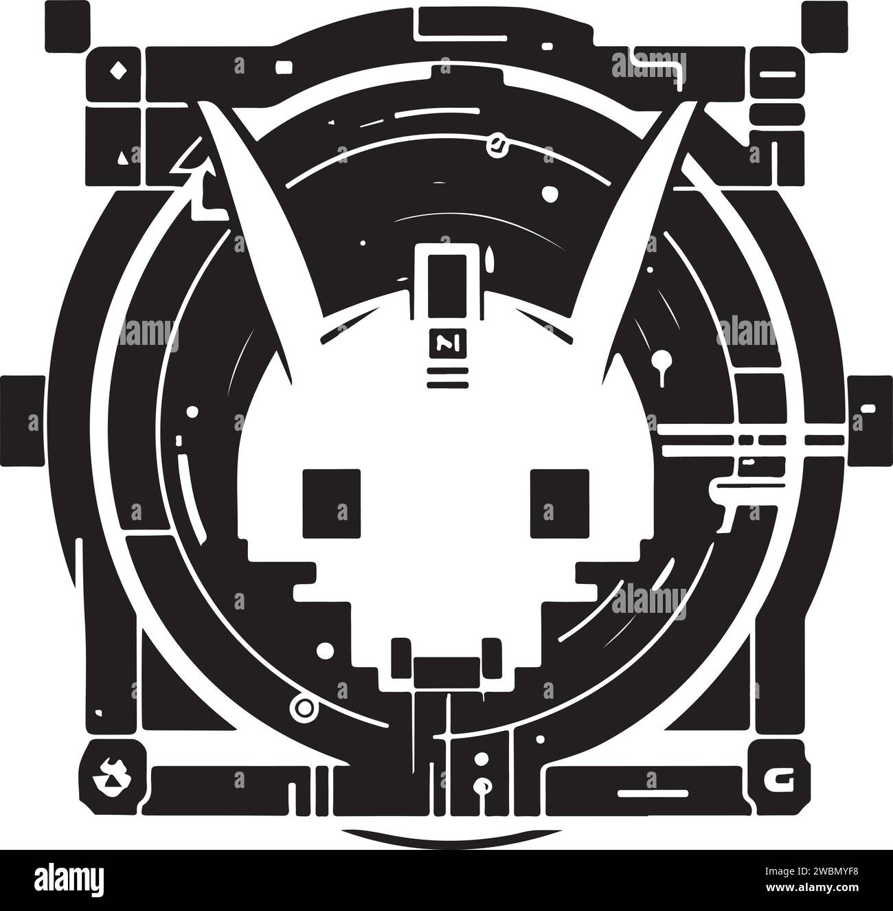 Tech rabbit vector Black and White Stock Photos & Images - Alamy
