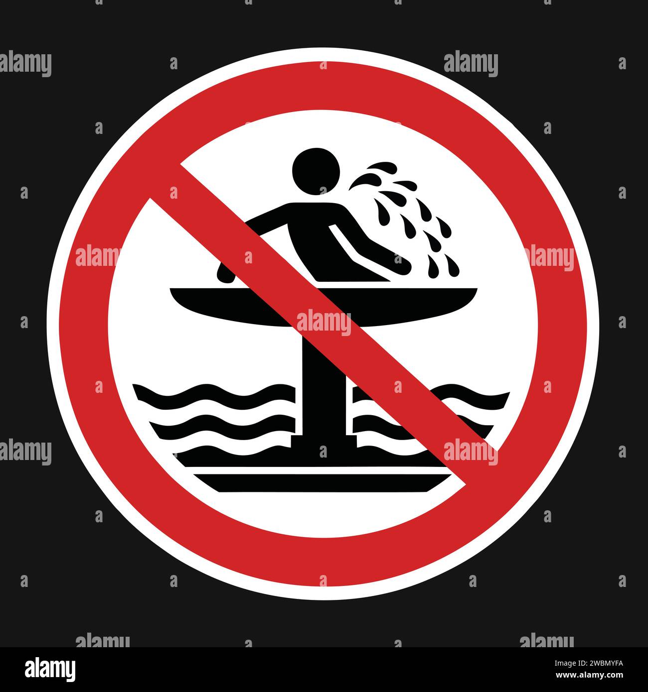 Prohibition sign - Swimming in the fountain is prohibited. Information ...