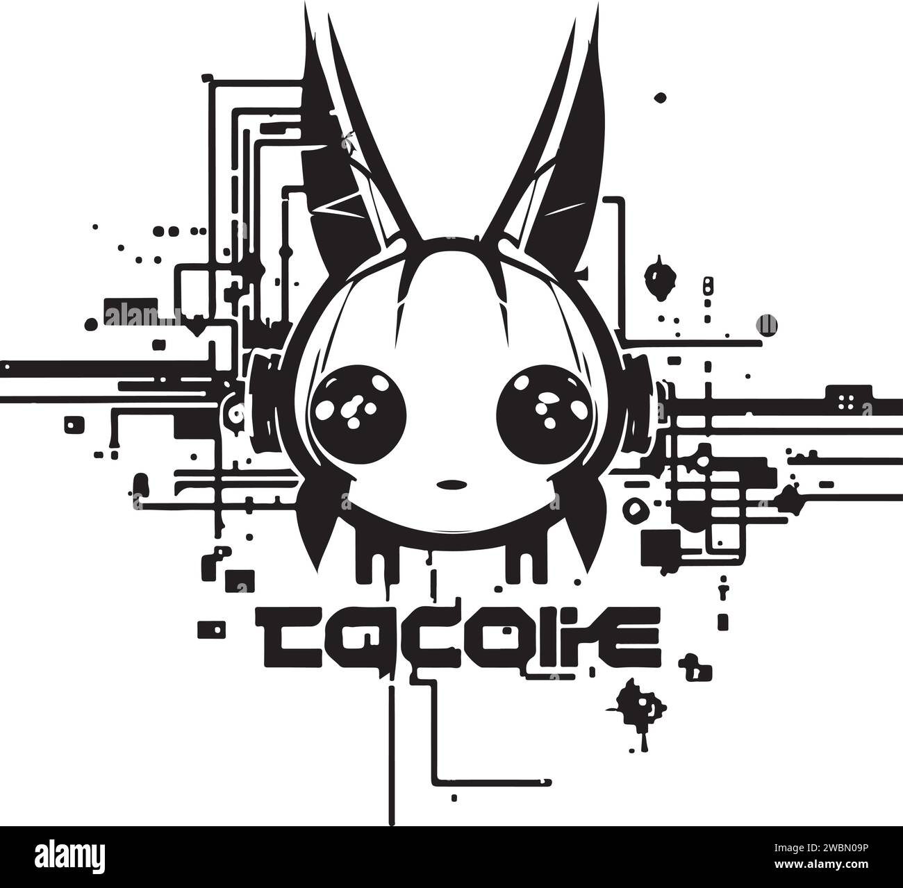 Tech rabbit vector Black and White Stock Photos & Images - Alamy